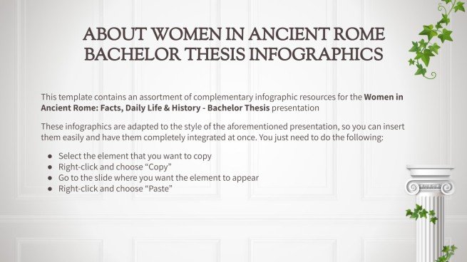 Women in Ancient Rome - Bachelor Thesis Infographics