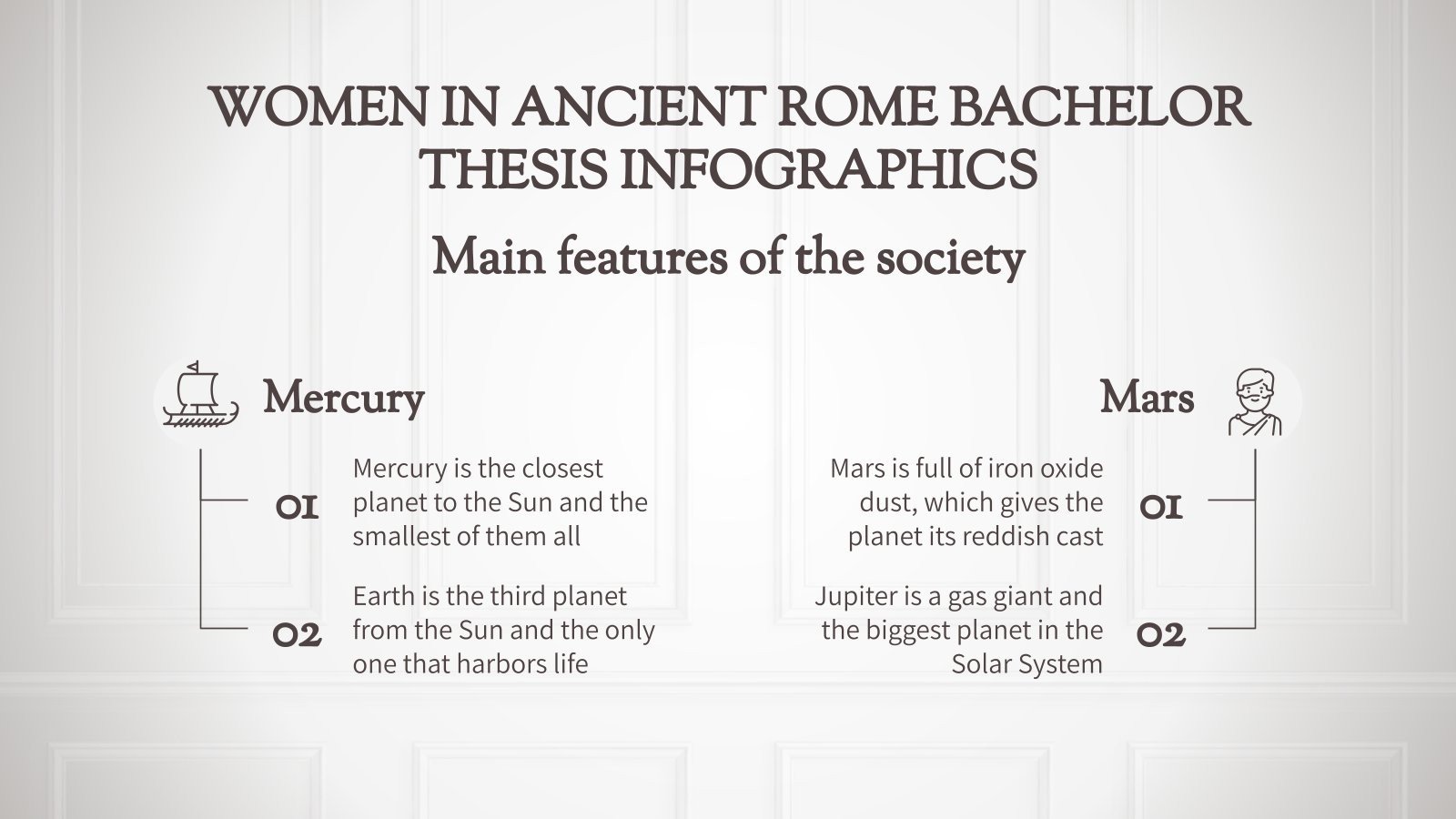 Women in Ancient Rome - Bachelor Thesis Infographics