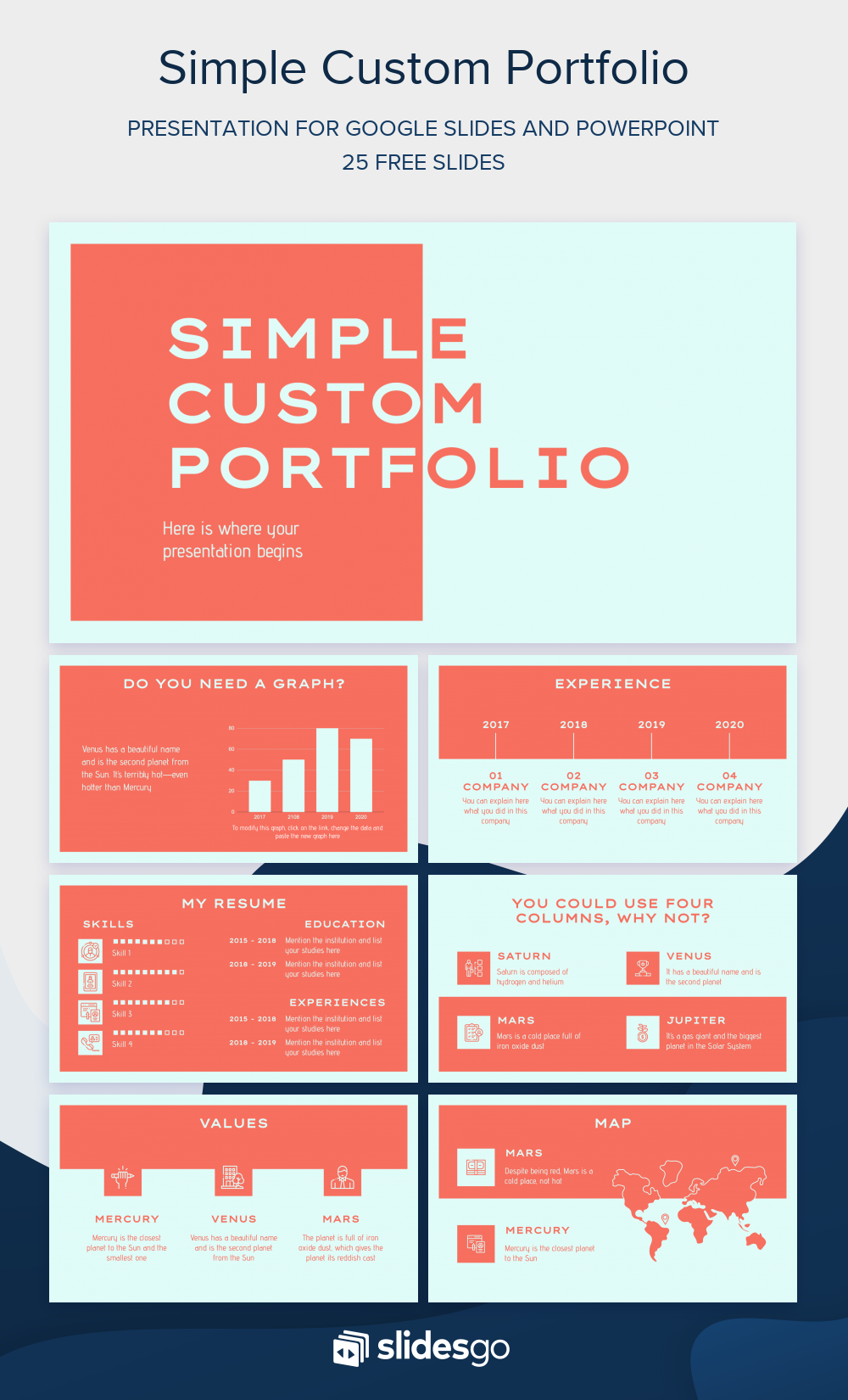 Simple Custom Portfolio | Google Slides & PPT template