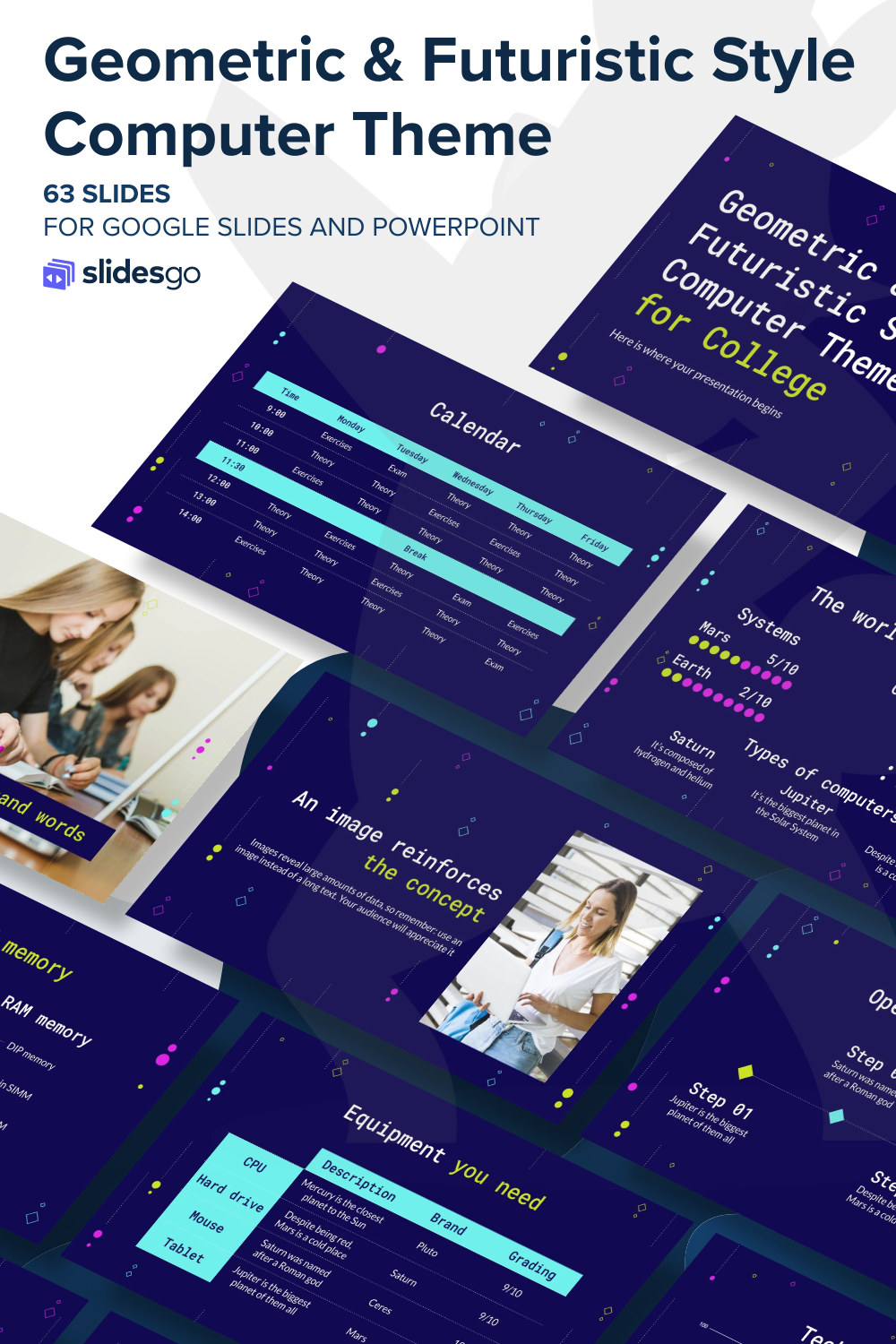 Geometric & Futuristic Style Computer Theme for College