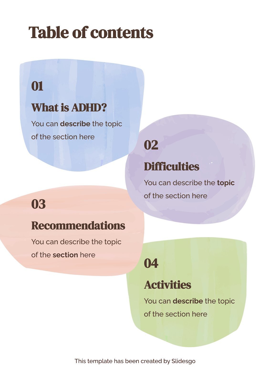 인쇄할 수 있는 ADHD 지원 및 중학교용 시각 자료