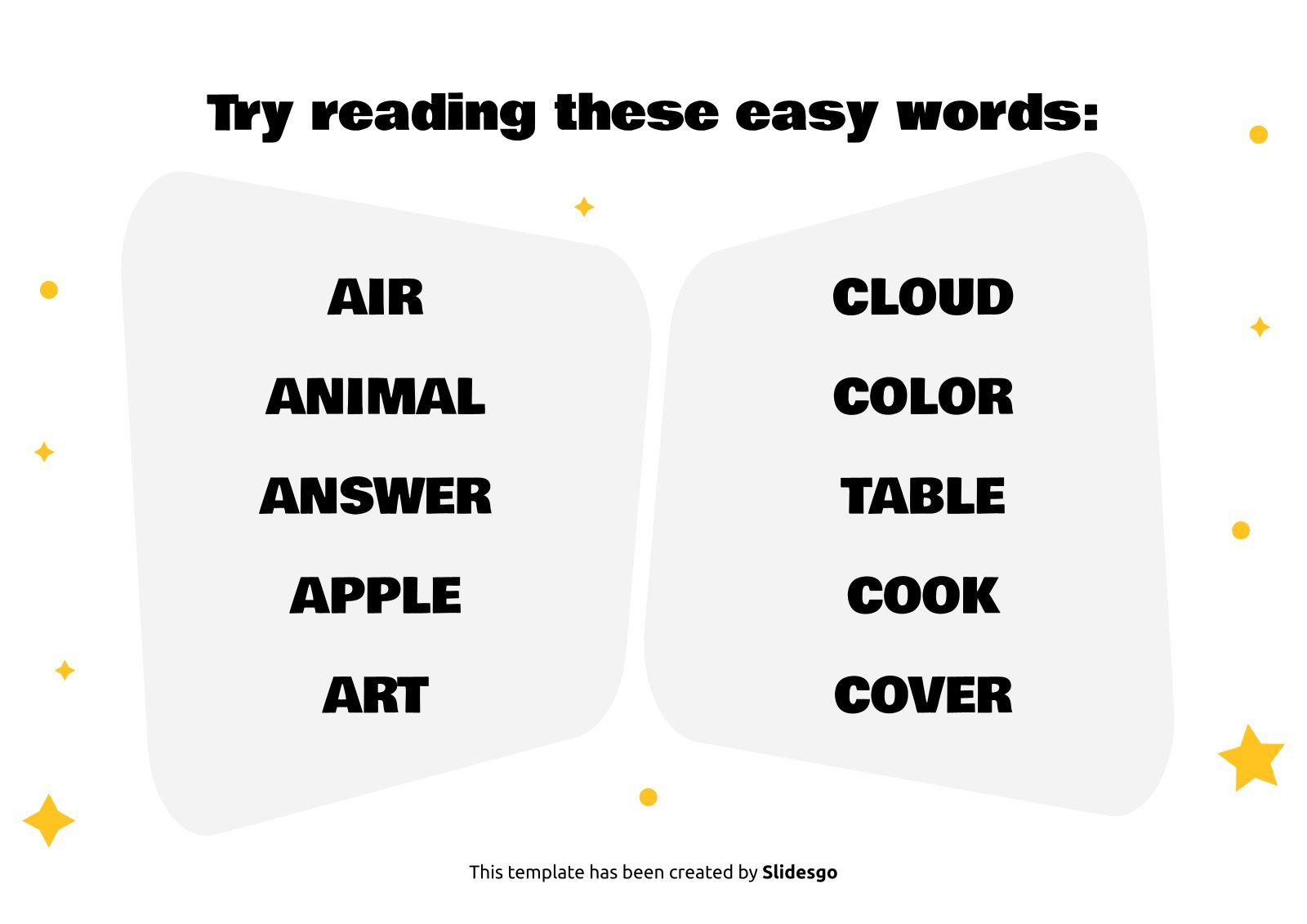 Printable Cards for Special Education Google Slides & PPT