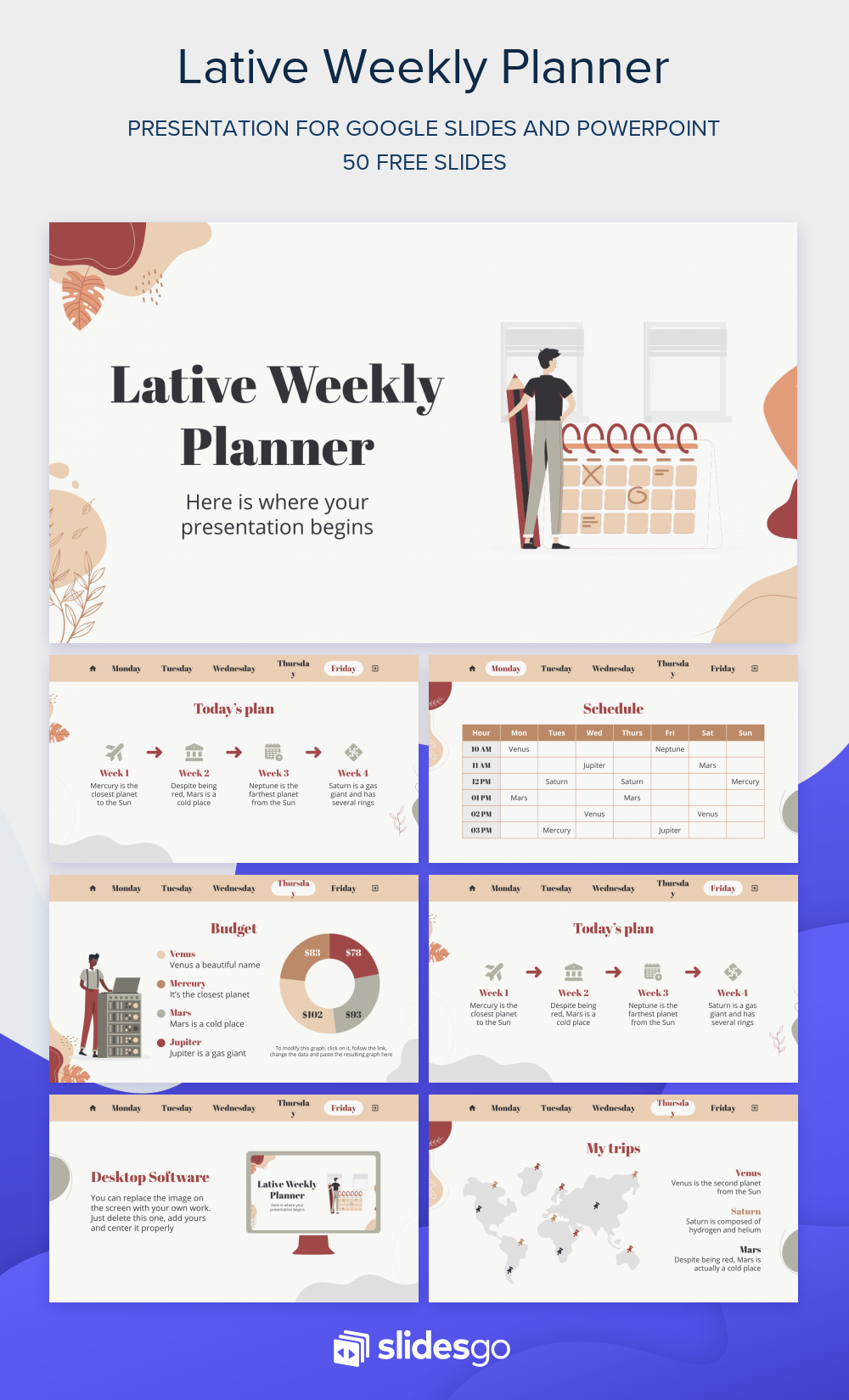 Lative Weekly Planner | Template for Google Slides and PPT