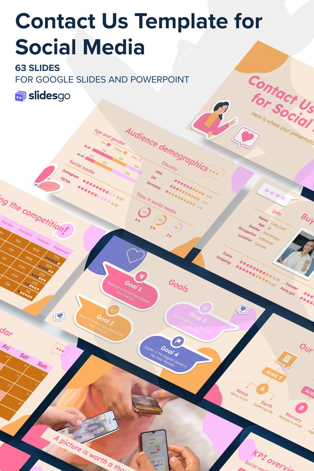 Contact Us Template for Social Media | Google Slides & PPT