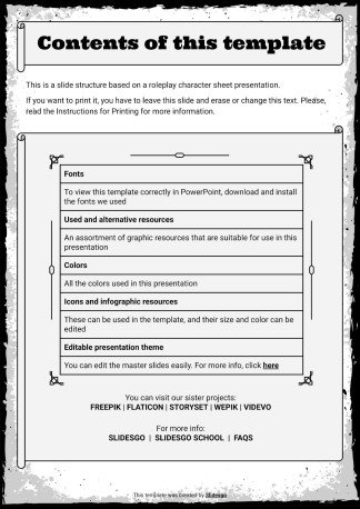 Dungeons and Creatures: Dwarf Character Sheet