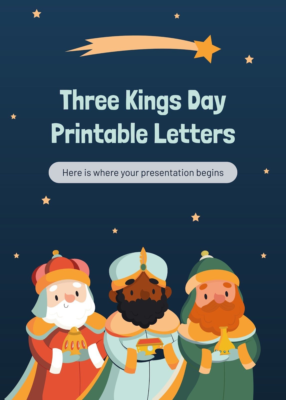 Cartas imprimibles para los Reyes Magos | Google Slides y PPT