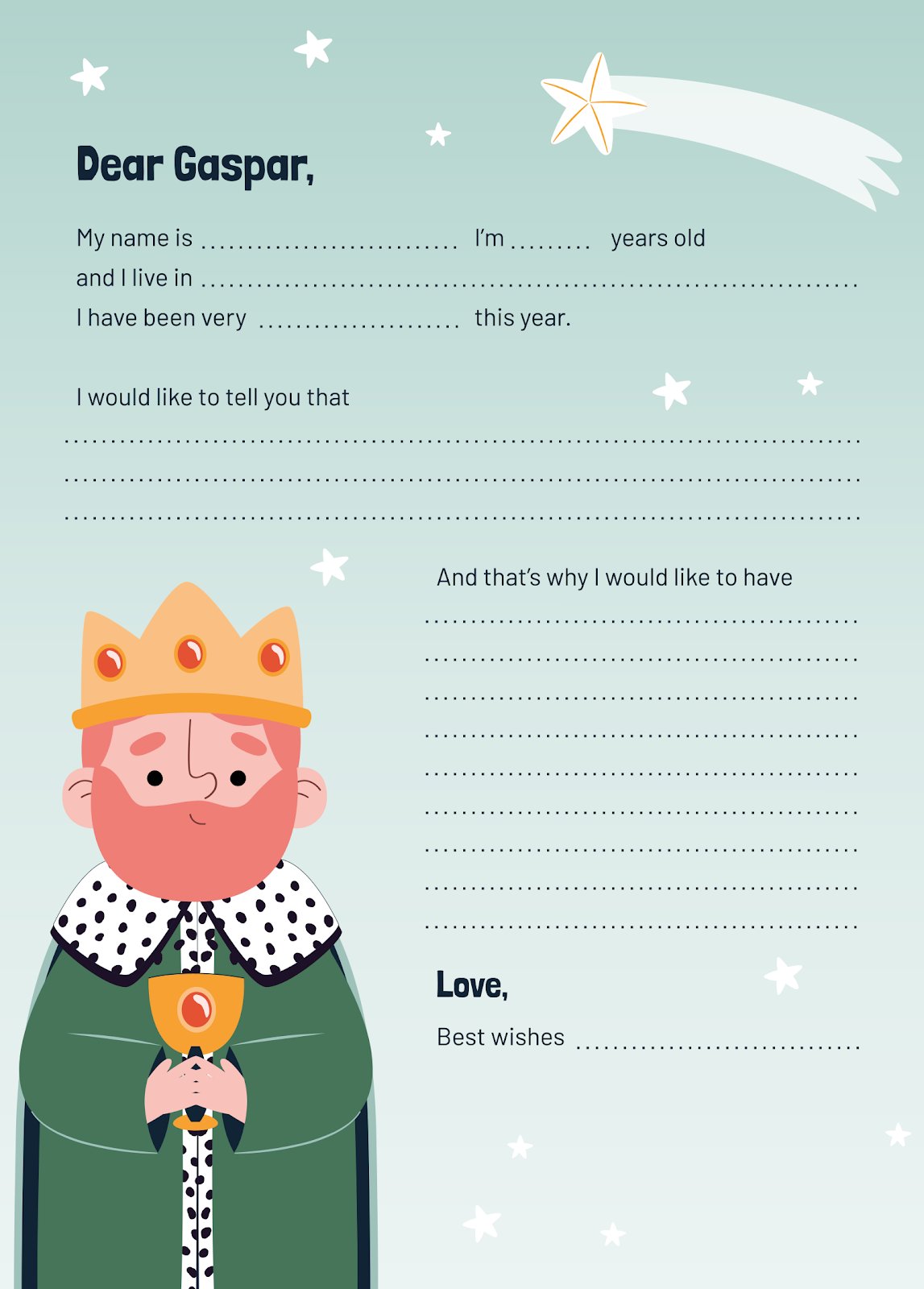 Three Kings Day Printable Letters | Google Slides & PowerPoint