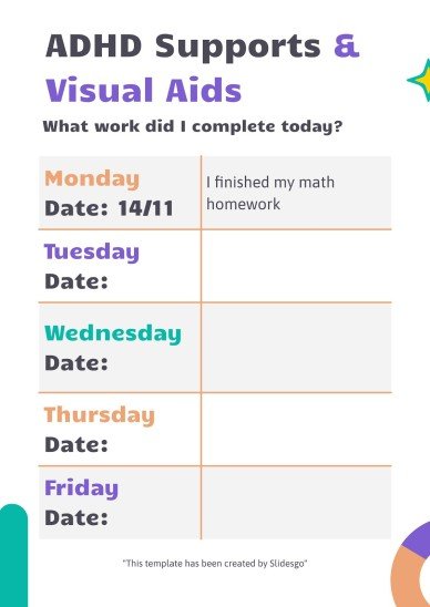 Printable ADHD Supports & Visual Aids for Elementary