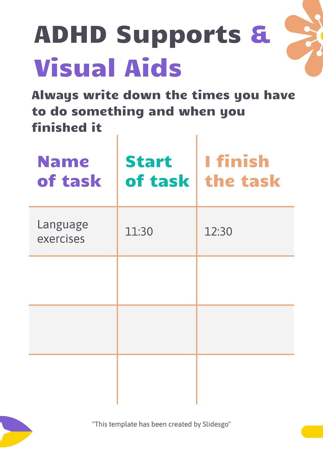 Printable ADHD Supports & Visual Aids for Elementary