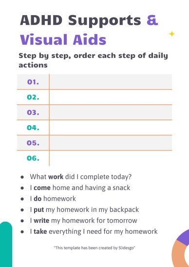 Printable ADHD Supports & Visual Aids for Elementary