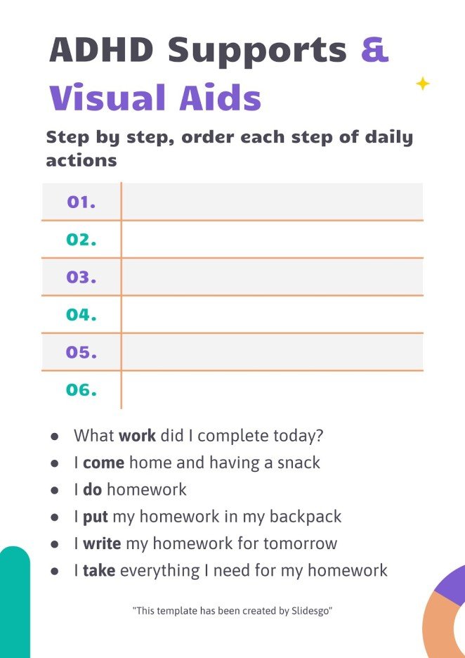 Printable ADHD Supports & Visual Aids for Elementary