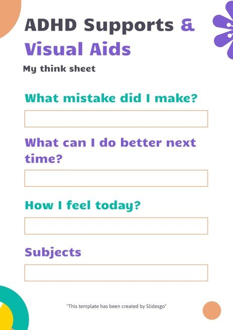 Printable ADHD Supports & Visual Aids for Elementary