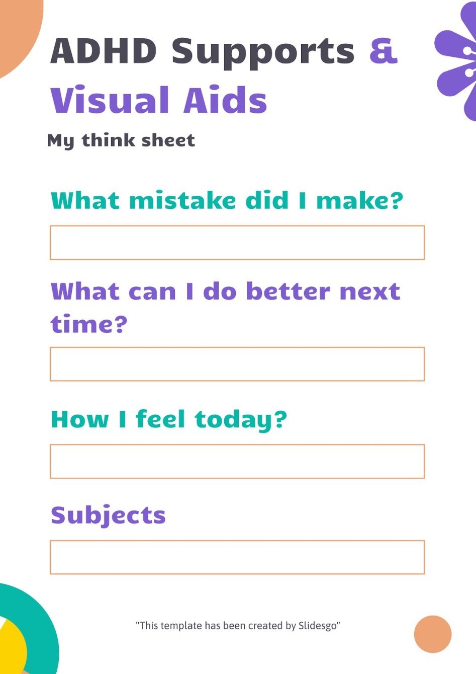 Printable ADHD Supports & Visual Aids for Elementary