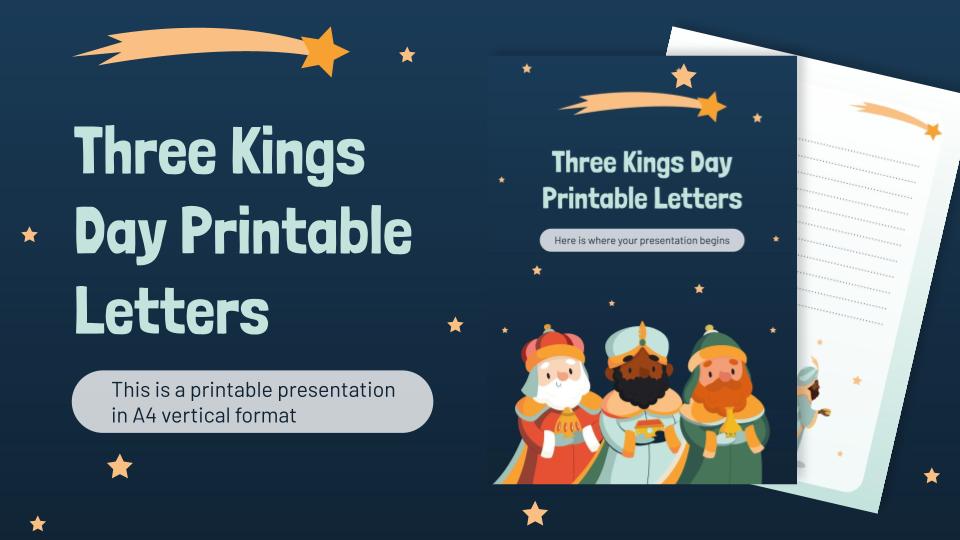 Three Kings Day Printable Letters | Google Slides & PowerPoint