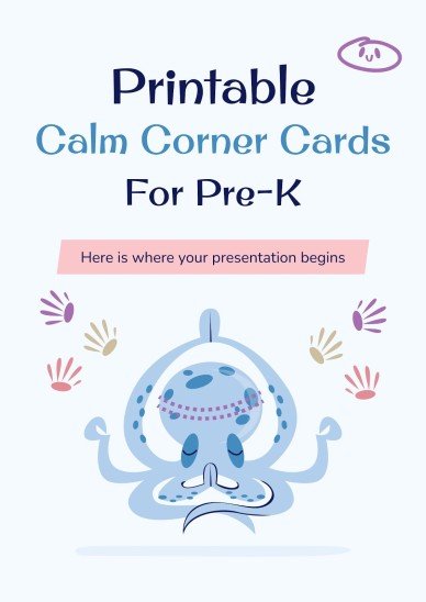 Printable Calm Corner Cards for Pre-K | Google Slides & PPT