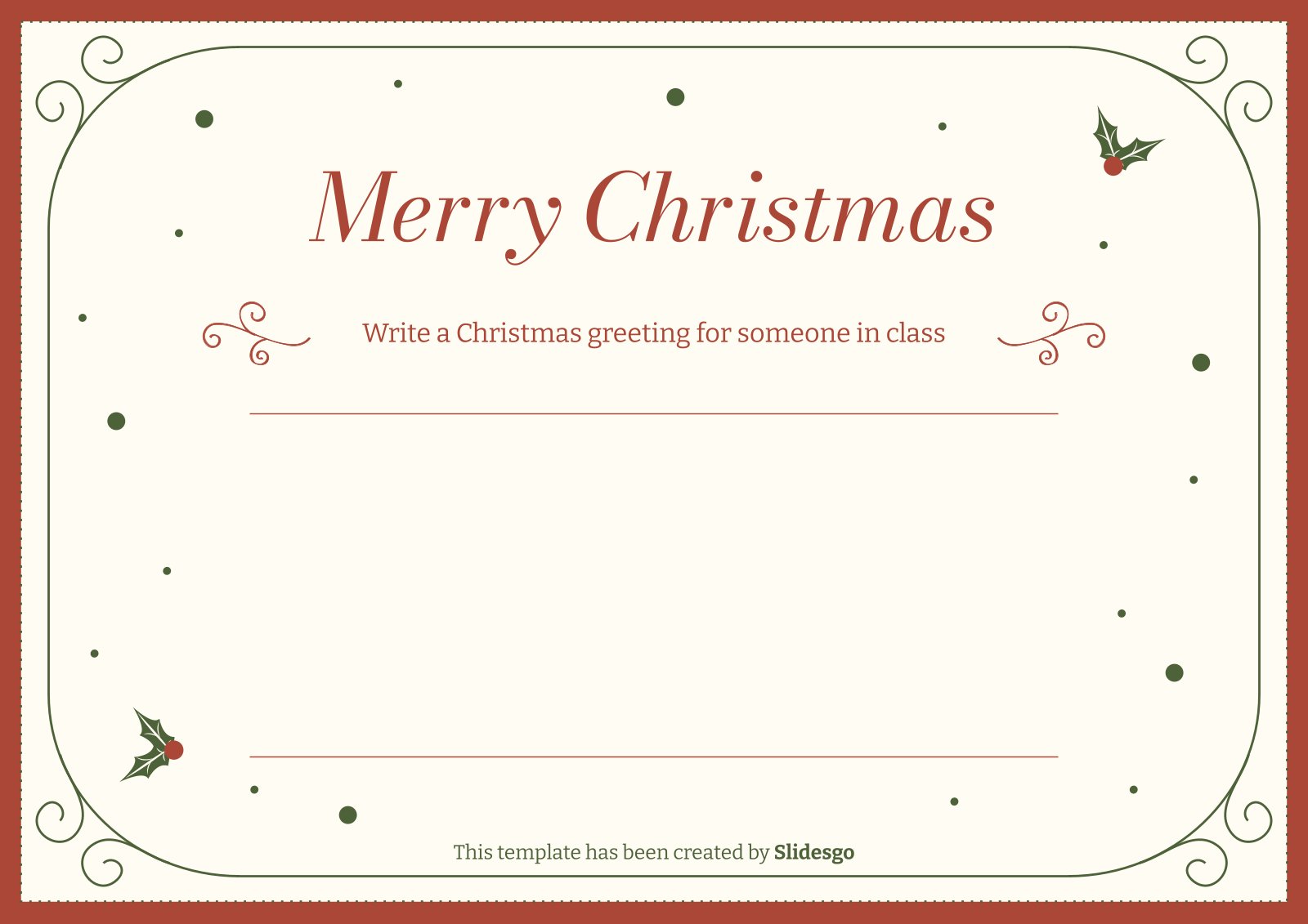 Printable Christmas Card Day Activities for High School