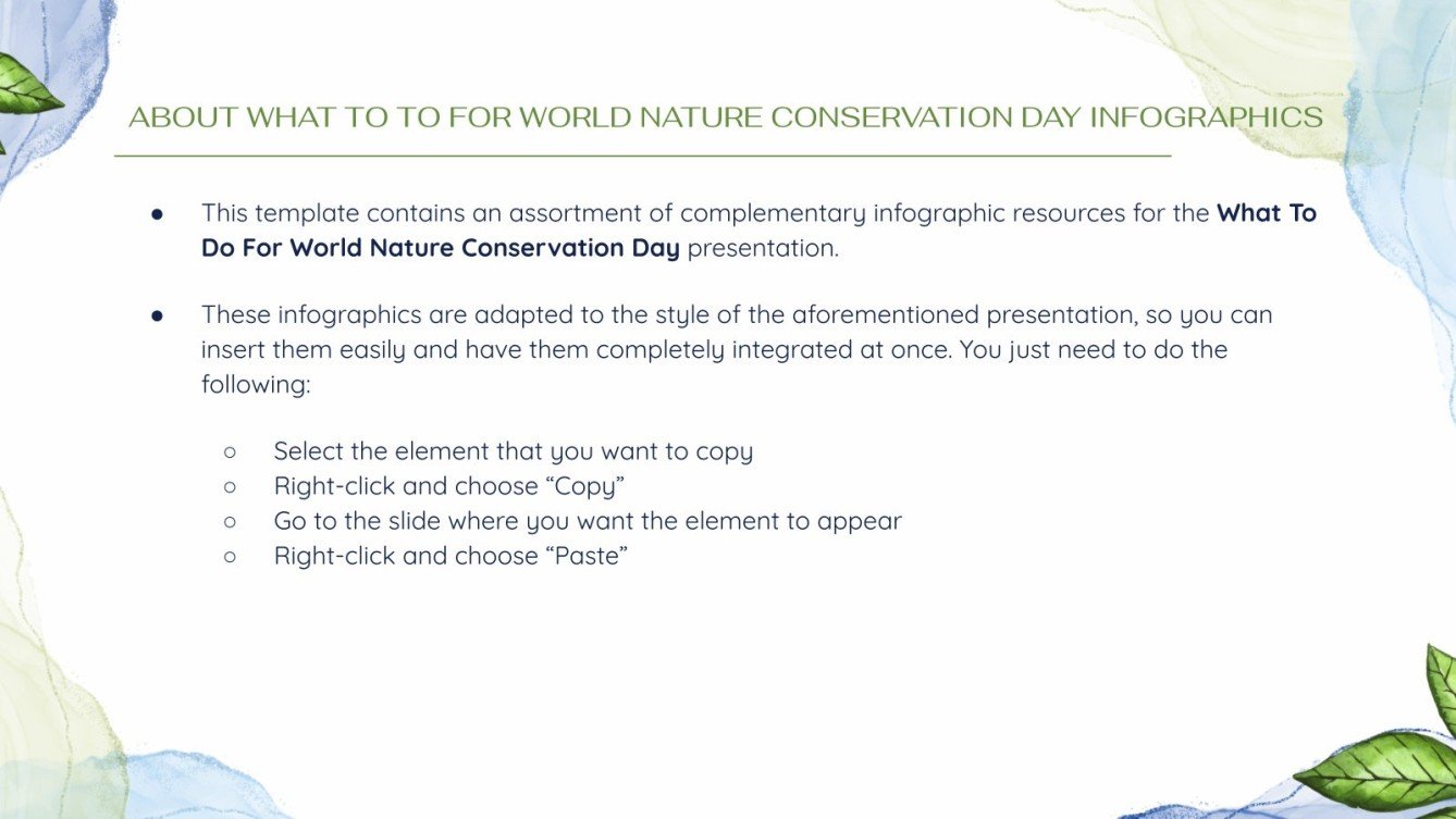What To Do For World Nature Conservation Day Infographics