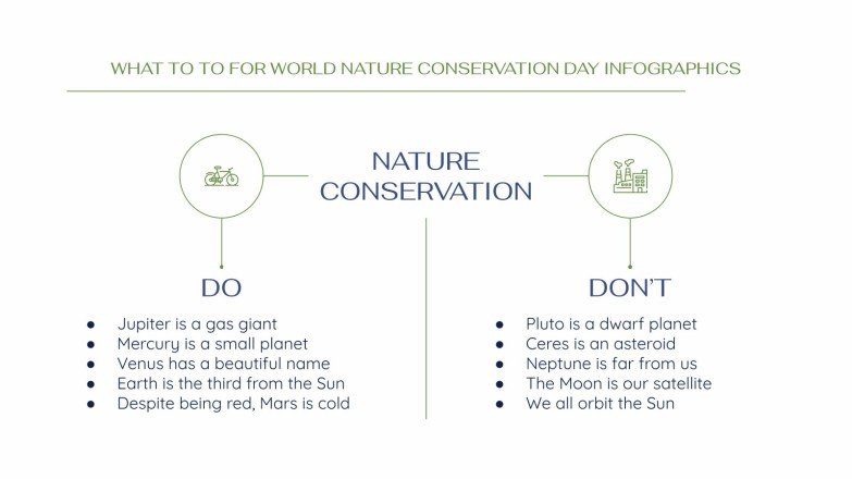 What To Do For World Nature Conservation Day Infographics