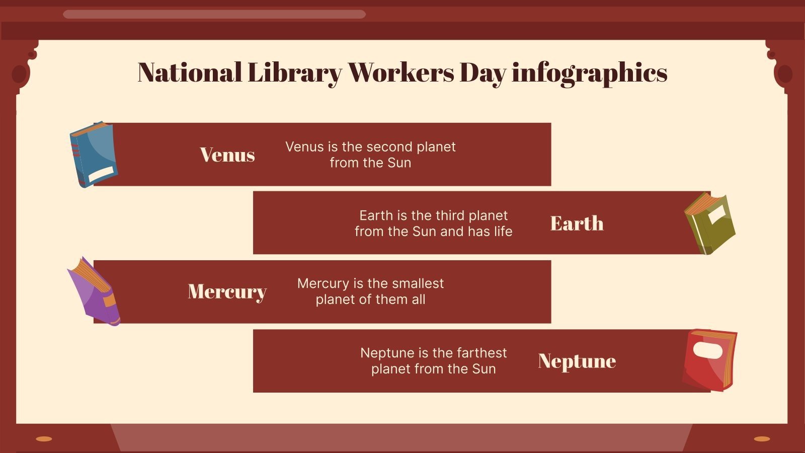 National Library Workers Day Infographics | Google Slides