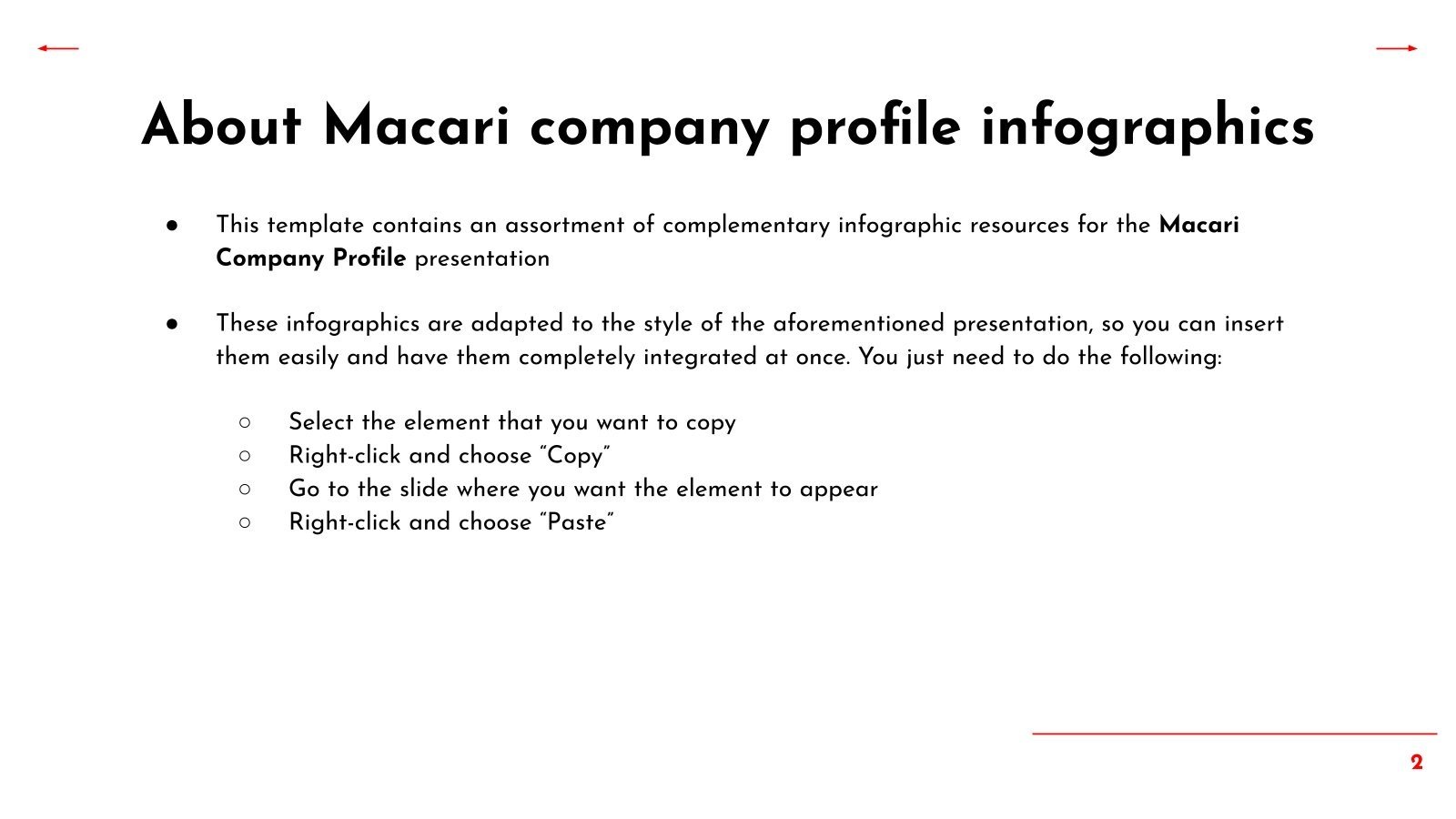 Macari Company Profile Infographics | Google Slides & PPT