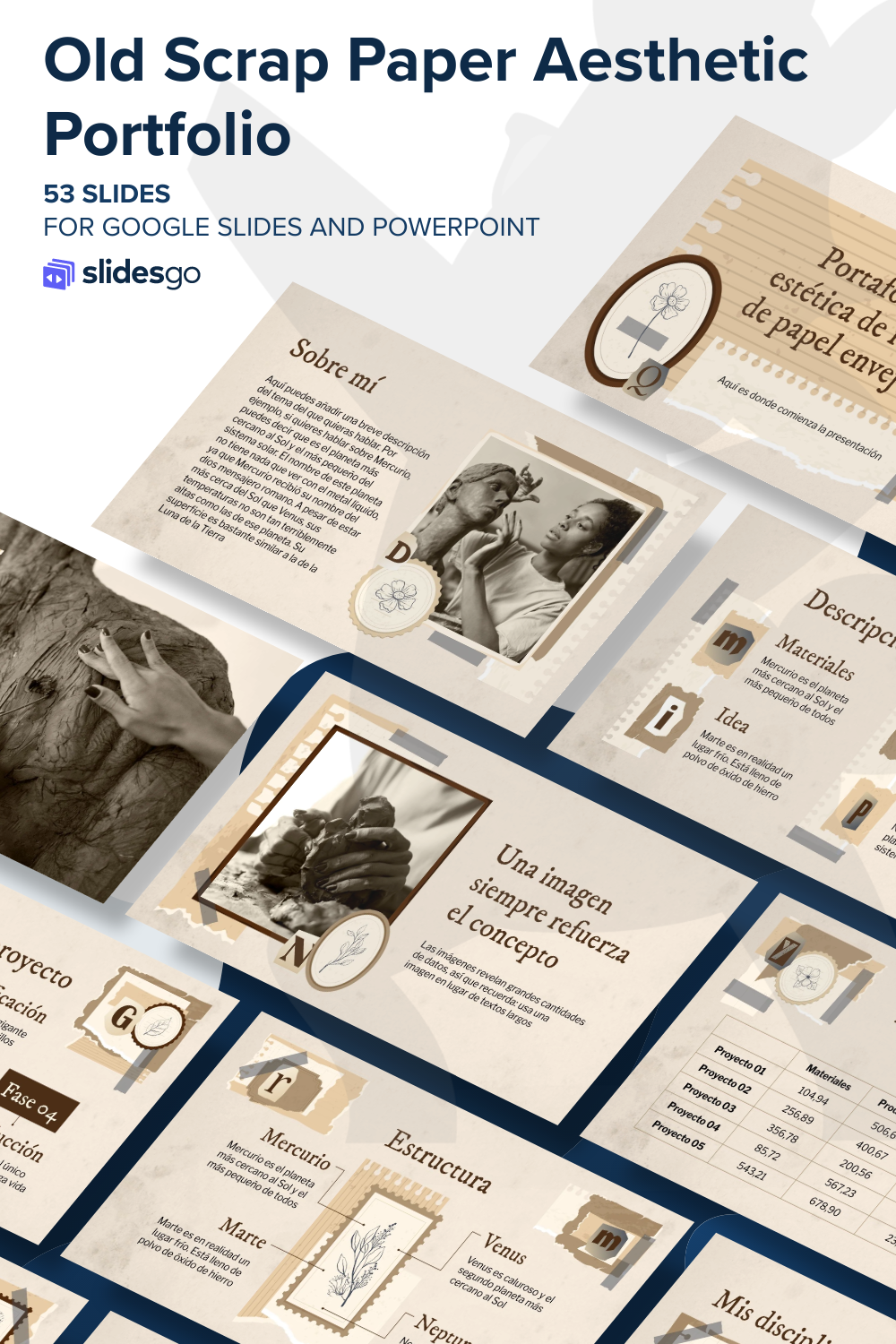 Old Scrap Paper Aesthetic Portfolio | Google Slides