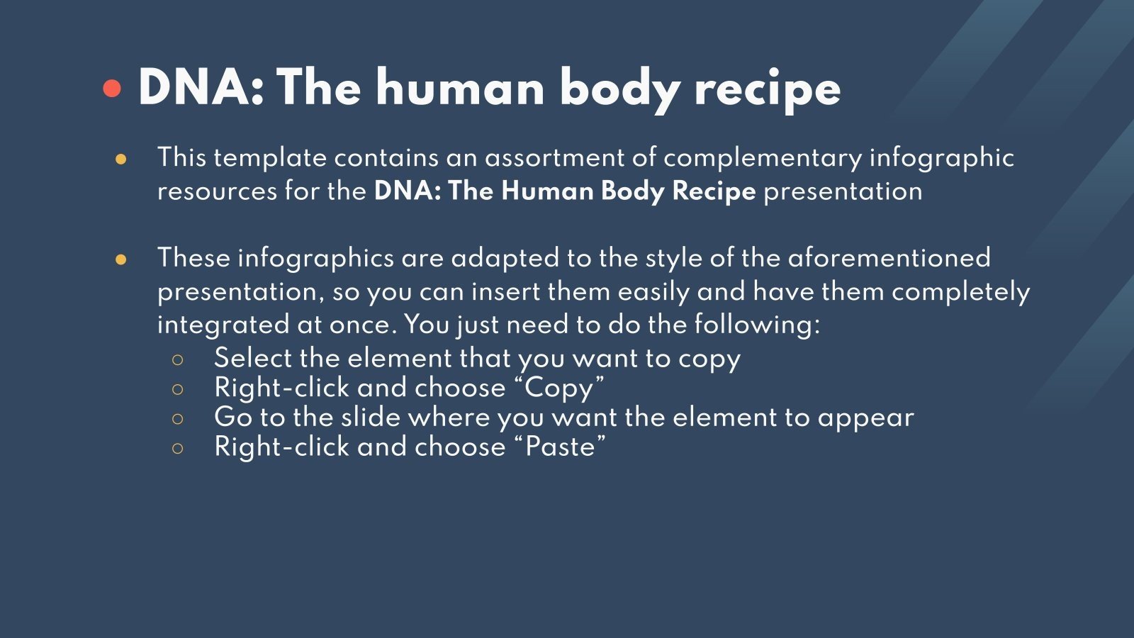 DNA: The Human Body Recipe Infographics | Google Slides