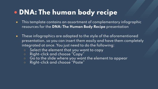 DNA: The Human Body Recipe Infographics | Google Slides