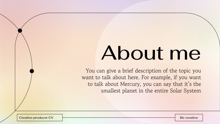 Creative Producer CV | Google Slides & PowerPoint template