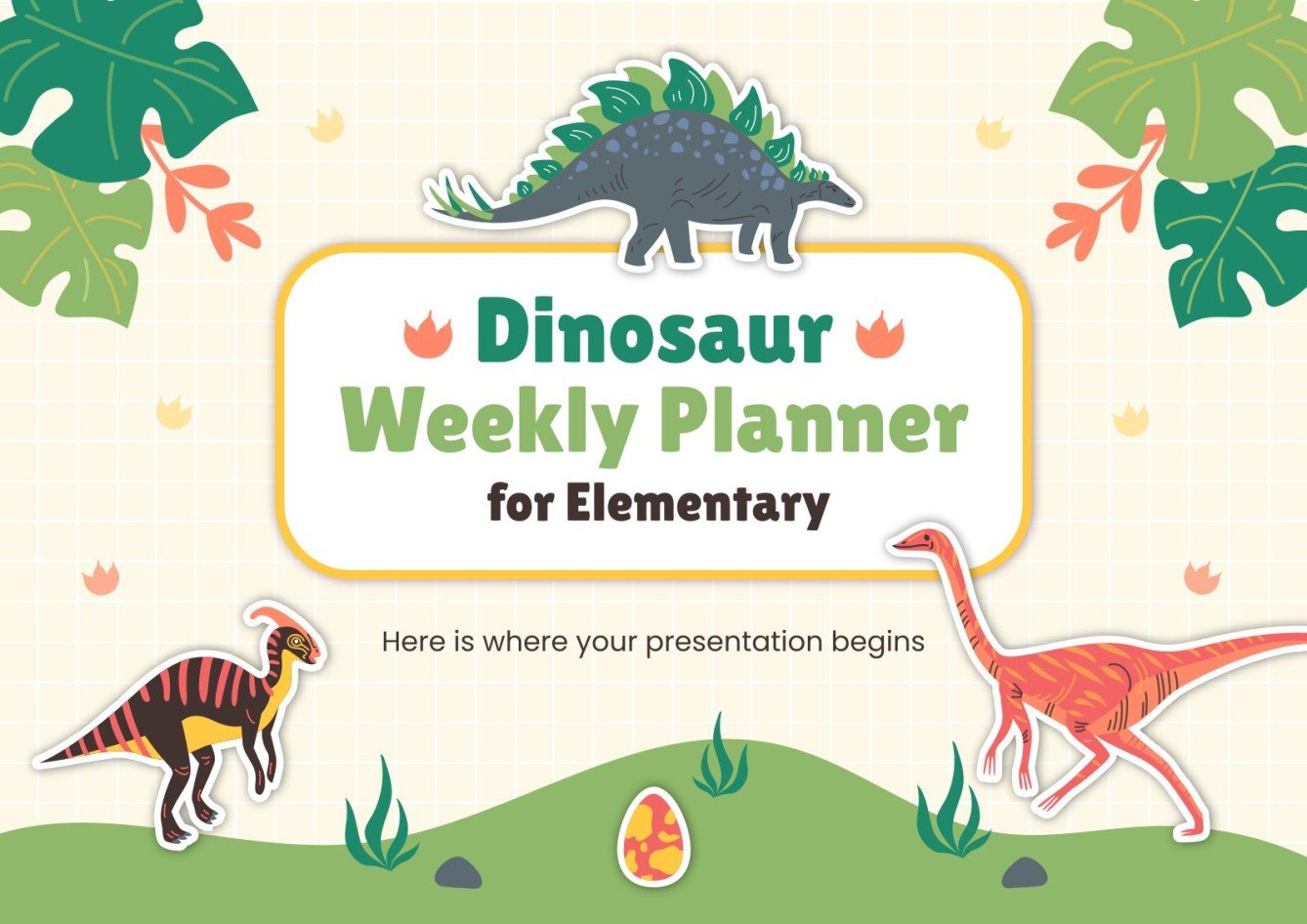 Dinosaur Weekly Planner for Elementary | Google Slides & PPT