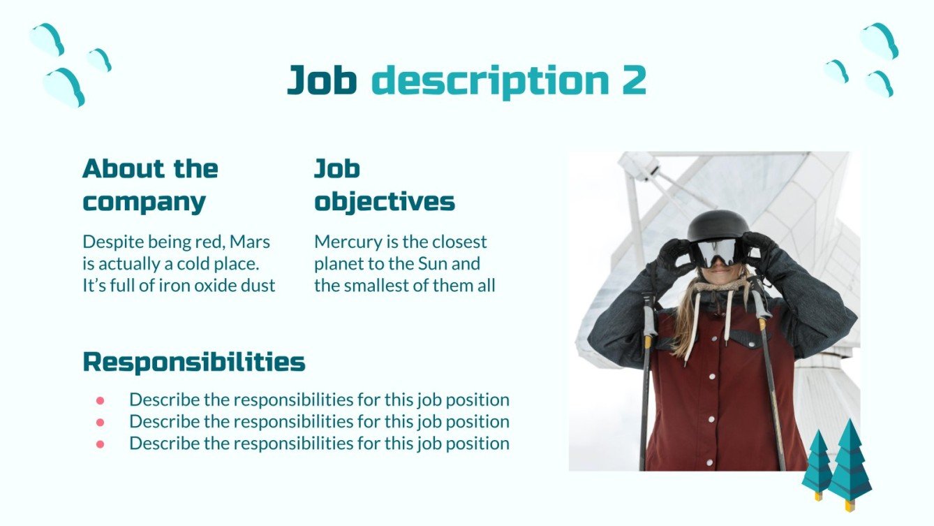 Ski & Snowboard Instructor Job Description | Google Slides