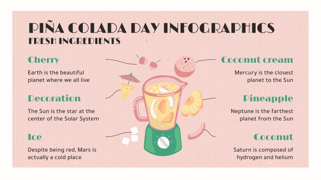 Cocktail Bar National Piña Colada Day Infographics