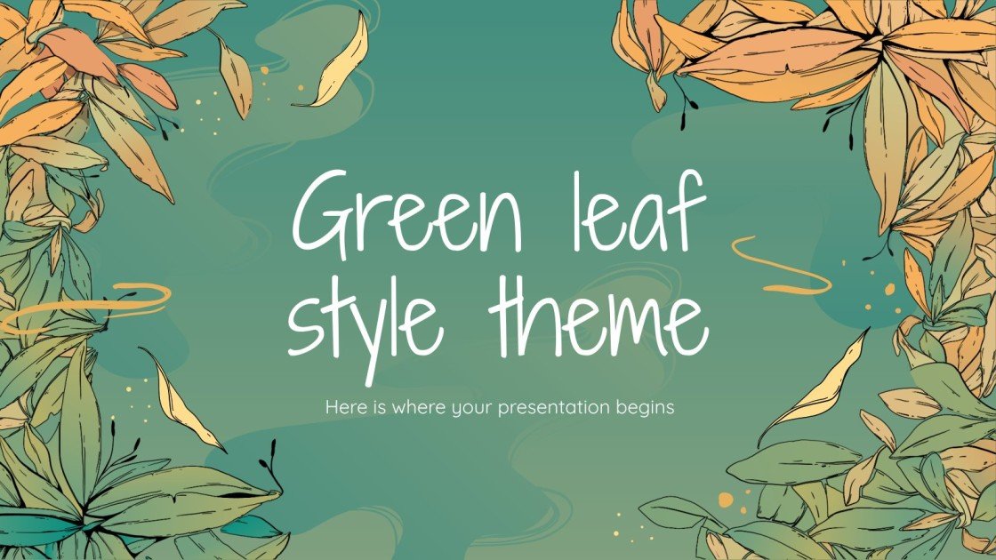 Free Google Slides and PowerPoint Templates with leaves