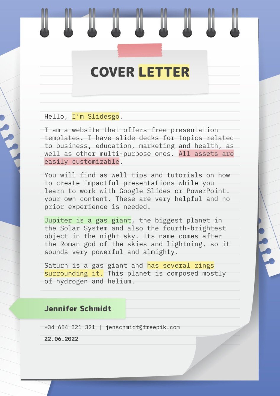 Notebook CV | Google Slides & PowerPoint template