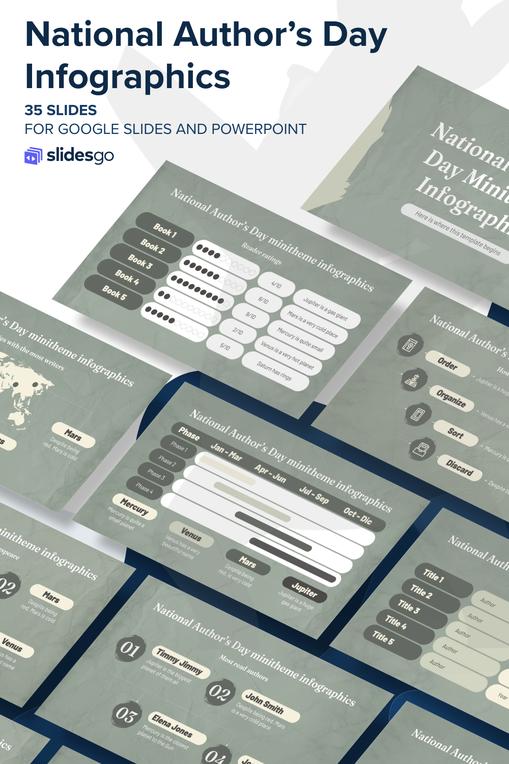 National Author’s Day Minitheme Infographics | Google Slides