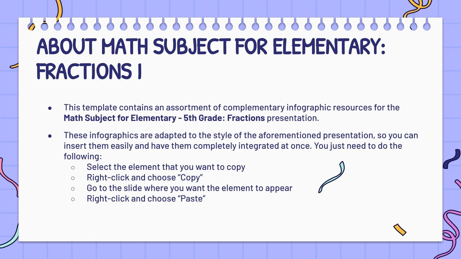 Math Subject for Elementary: Fractions I Infographics