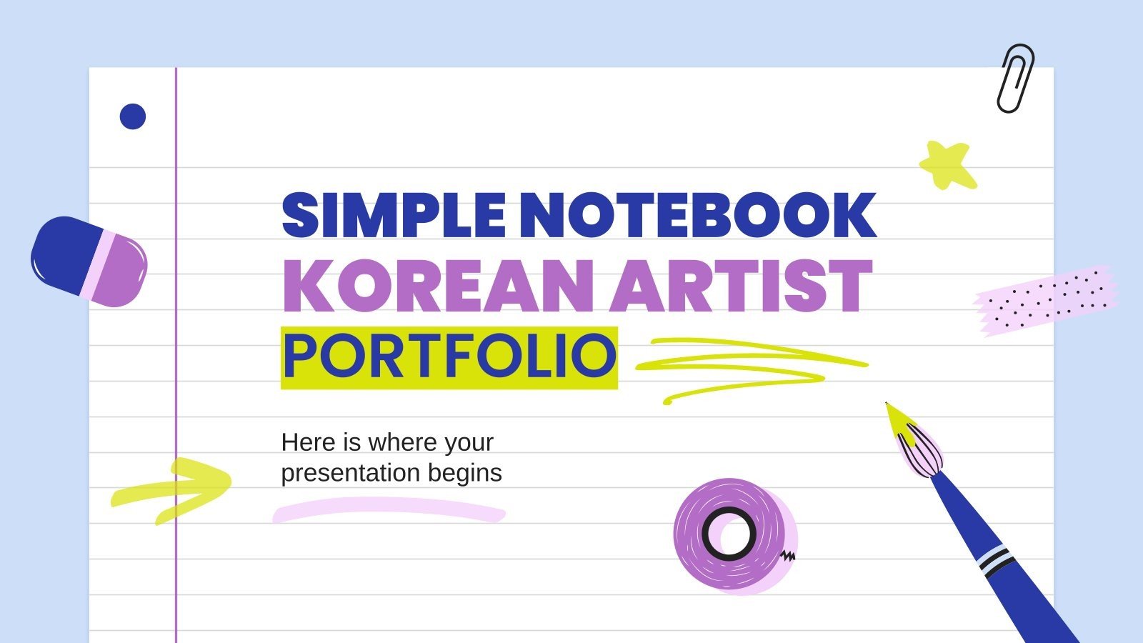 Simple Notebook Korean Artist Portfolio | Google Slides