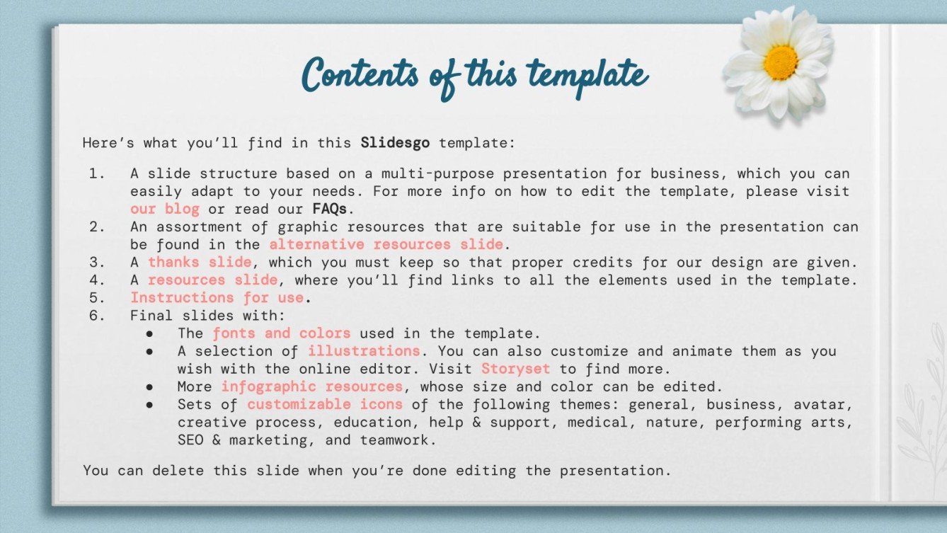 Floral Book Slideshow for Business | Google Slides & PPT