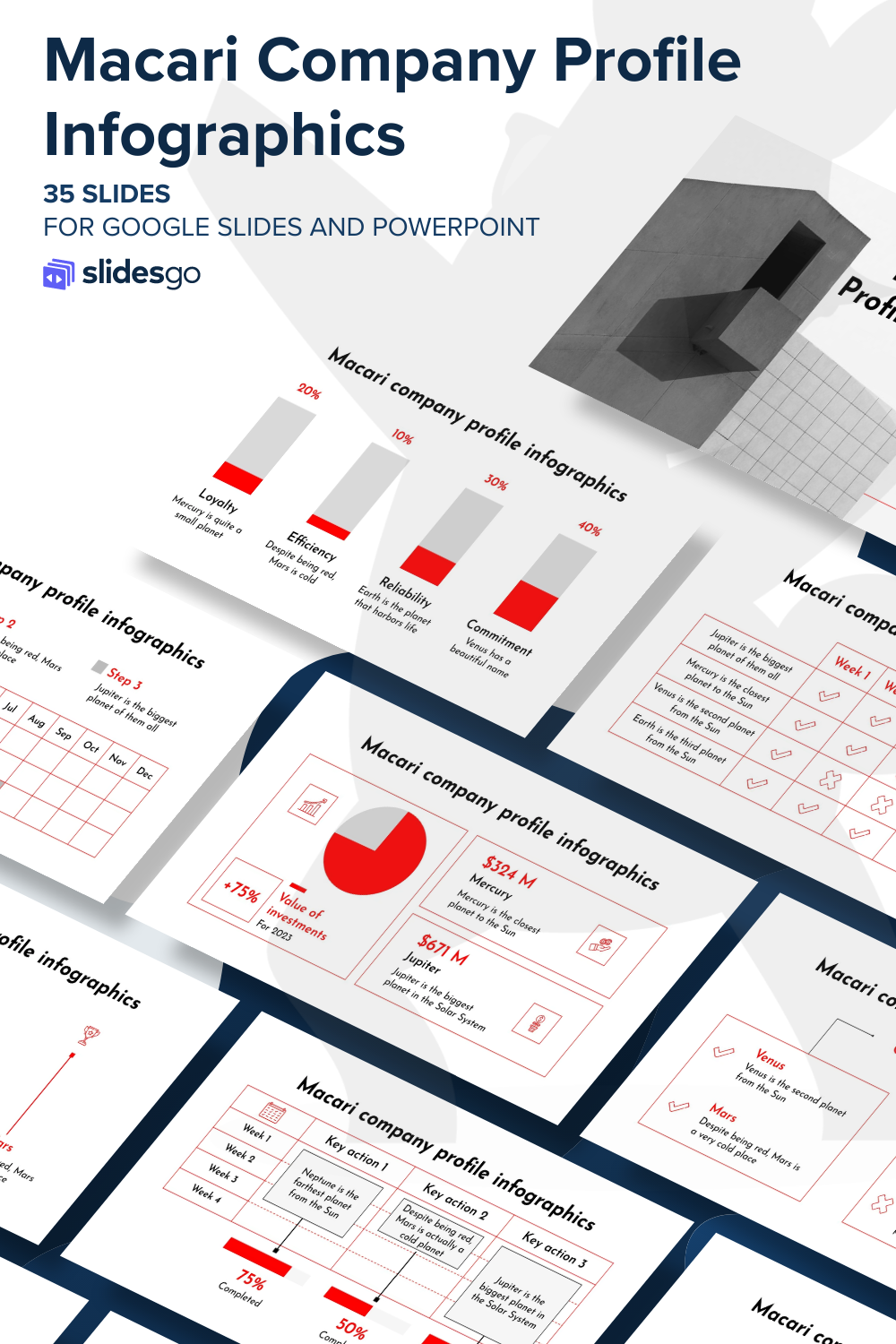 Macari Company Profile Infographics | Google Slides & PPT