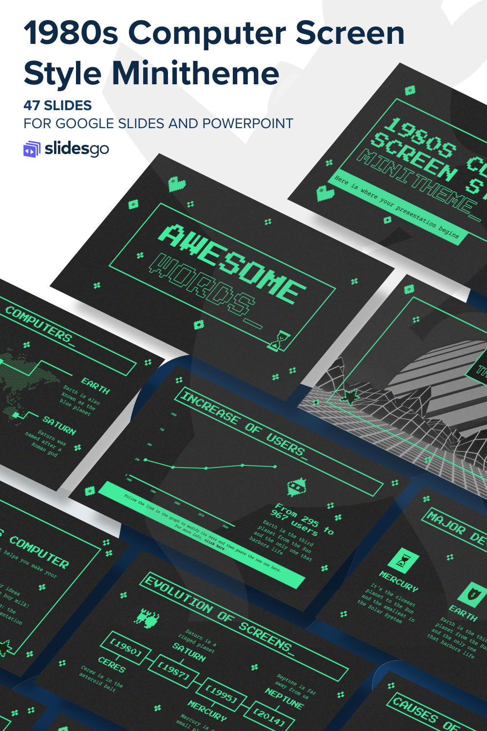 1980s Computer Screen Style Minitheme | Google Slides & PPT