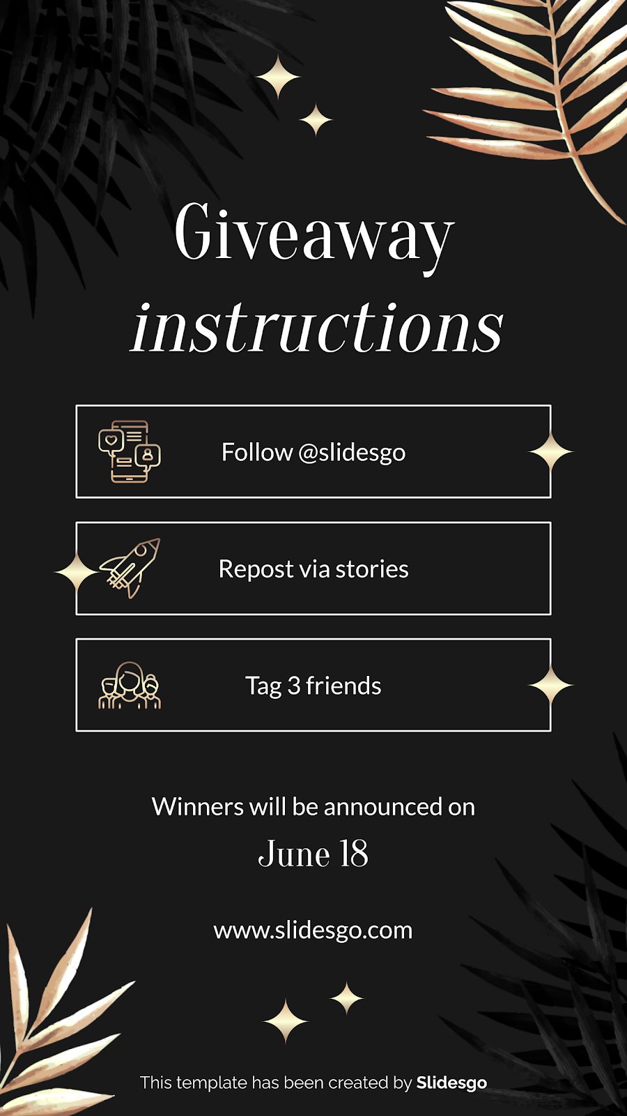 Black Shiny Backgrounds for IG Stories | Google Slides