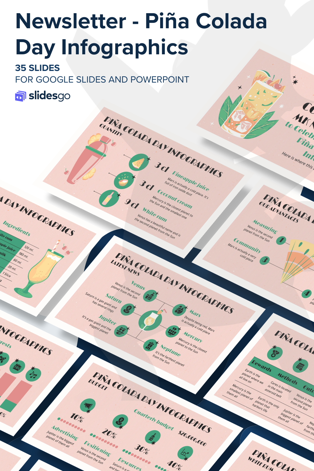 Cocktail Bar National Piña Colada Day Infographics