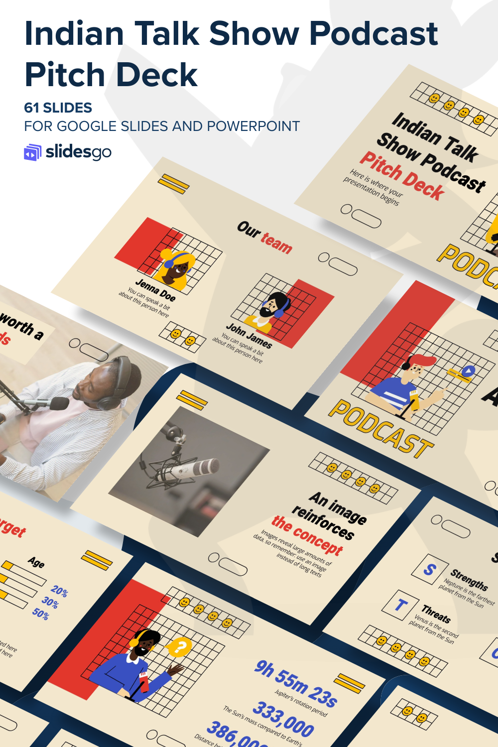 Indian Talk Show Podcast Pitch Deck | Google Slides & PPT