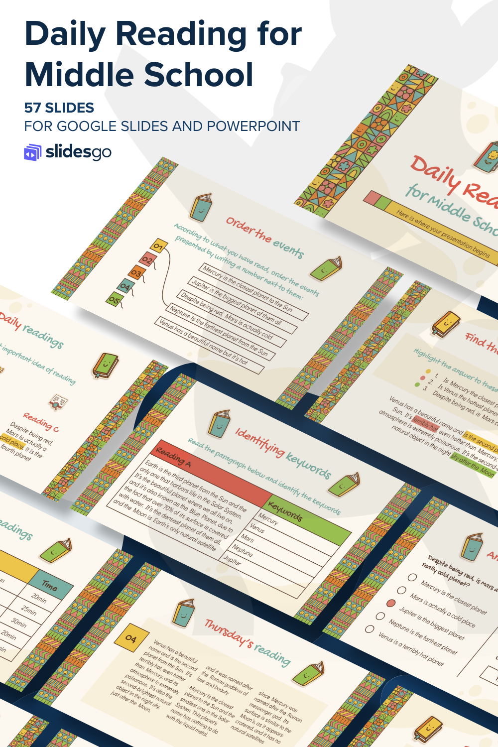 Daily Reading for Middle School | Google Slides & PowerPoint