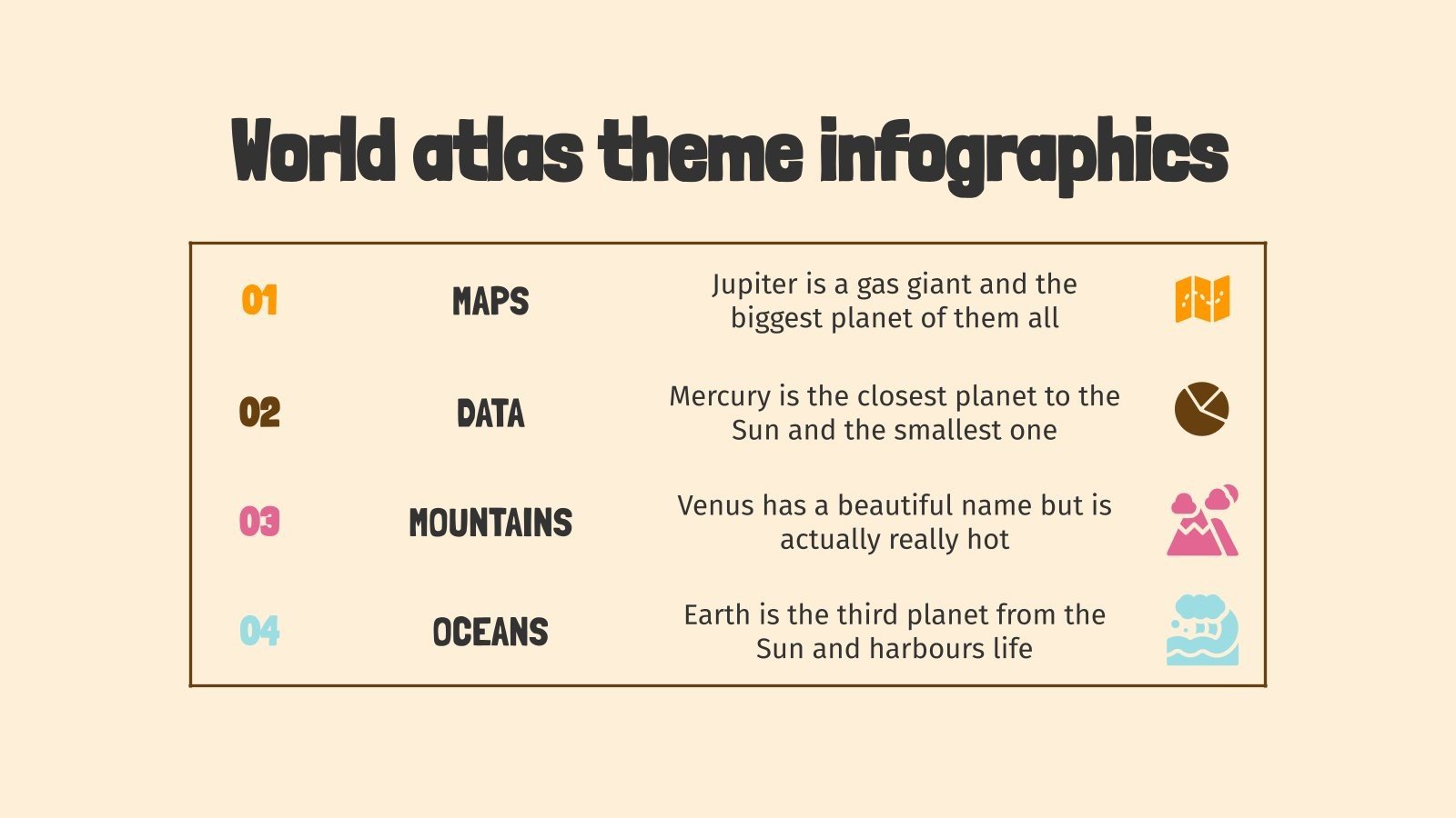 World Atlas 테마 인포그래픽 | Google Slides 및 PPT