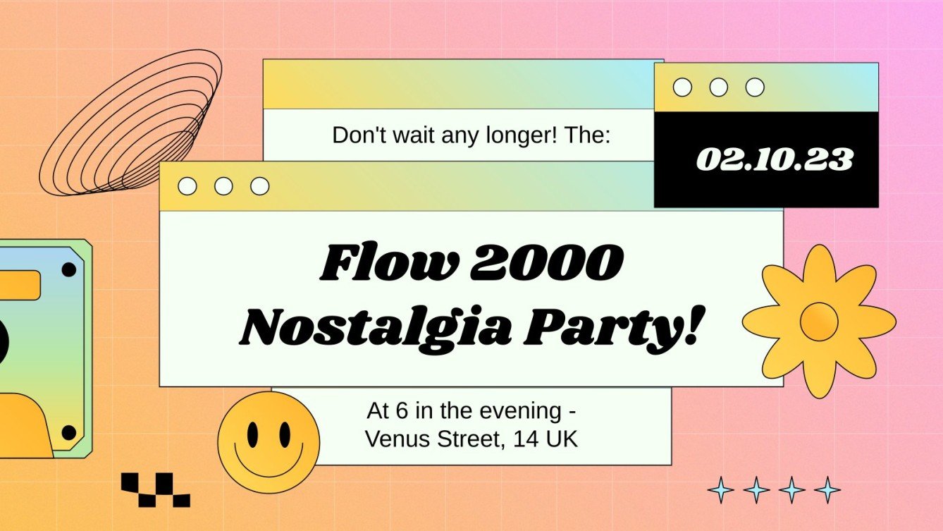 Flow 2000 Nostalgia Party Digital Invitations