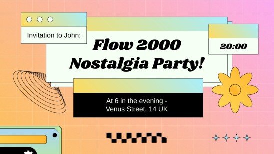 Flow 2000 Nostalgia Party Digital Invitations
