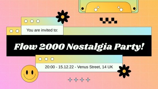 Flow 2000 Nostalgia Party Digital Invitations