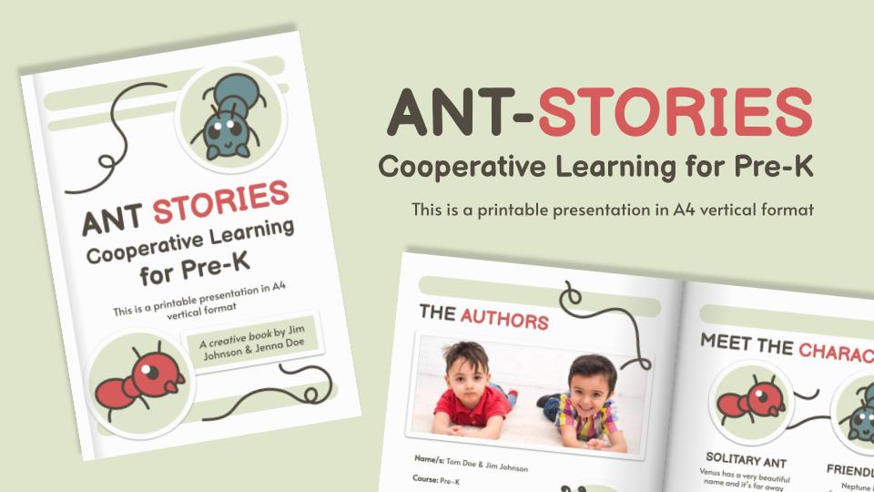 Ant Stories - Cooperative Learning for Pre-K | Google Slides