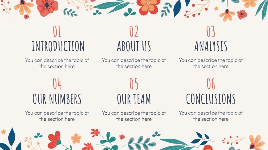 Floral Pattern Google Slides theme and PowerPoint template