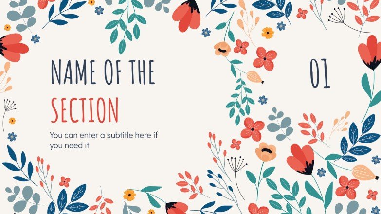 Floral Pattern Google Slides theme and PowerPoint template